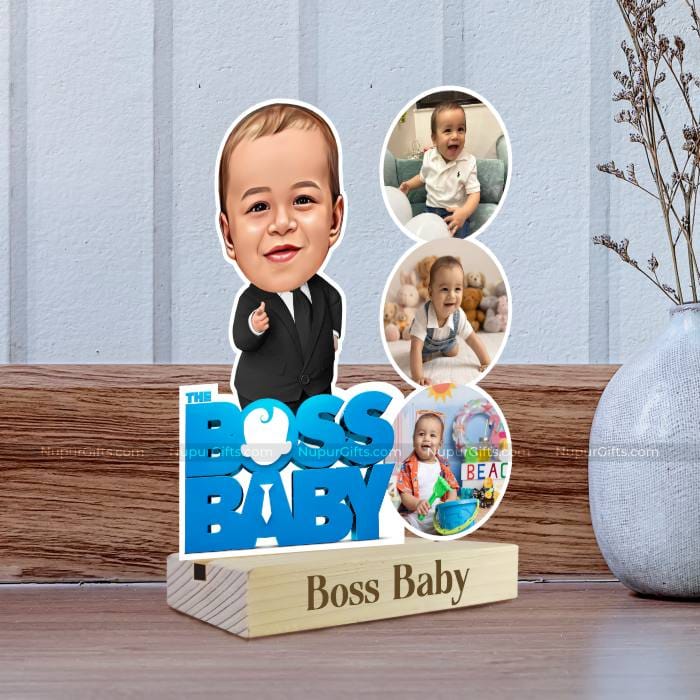 Adorable Boss Baby Caricature Photo Stand | Custom Baby Gift - Nupur Gifts