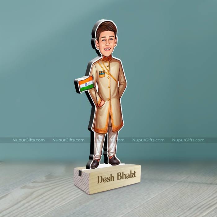 Desh Bhakt Boy Caricature | Patriotic Cartoon Photo Standee Gift ...