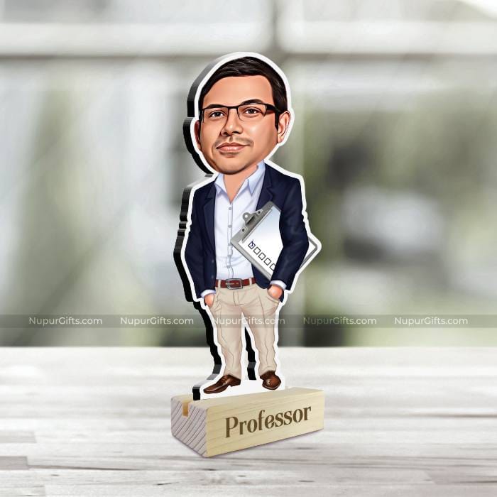 Professor Caricature Photo Stand with Formal Jacket | Gift For Him ...
