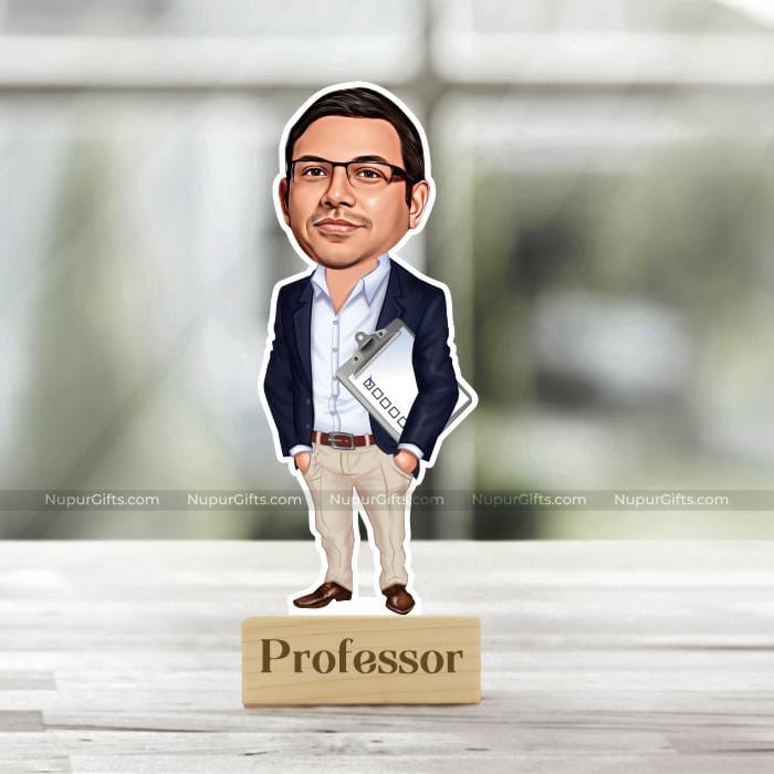 Professor Caricature Photo Stand with Formal Jacket | Gift For Him ...
