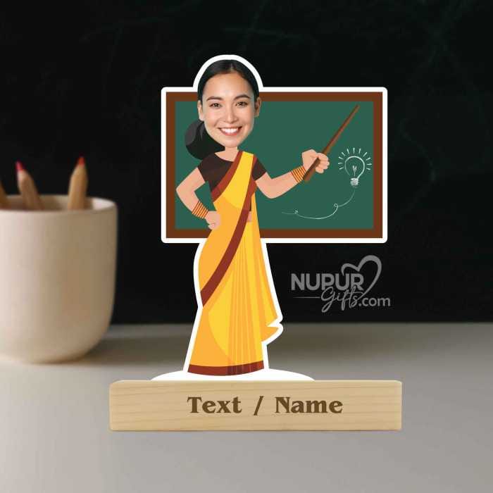 Teacher | Professor | Mentor Woman Cartoon Caricature Standee - Nupur Gifts