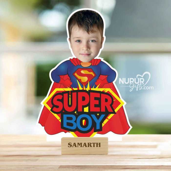 Super Boy Kids Cartoon Photo Stand | Quirky Caricature Standee - Nupur ...