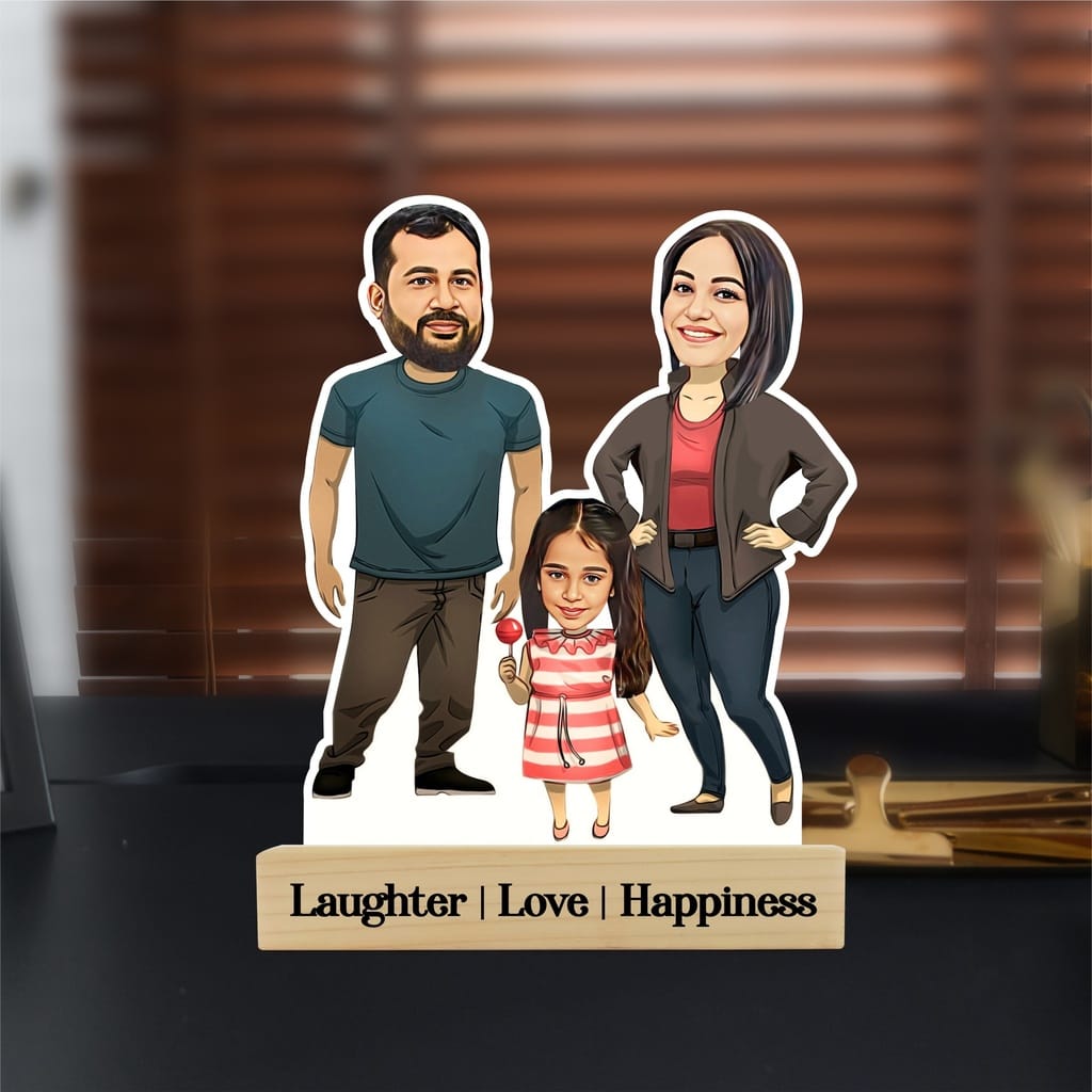 Lovely Family Caricature Photo Stand | Custom Family Portrait Gift ...