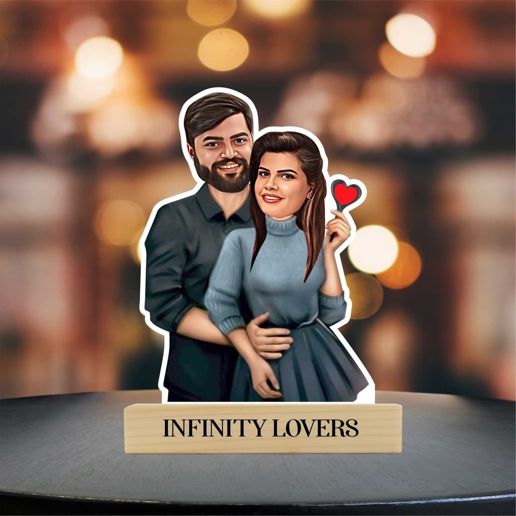 Heartwarming Couple's Caricature Photo Stand | Custom Couple Gifts ...