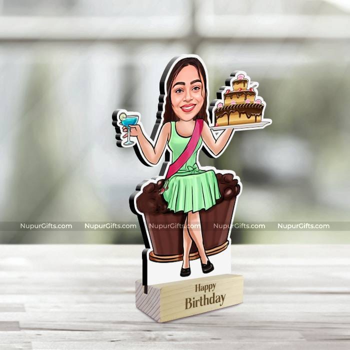 Birthday Girl Caricature Gift | Personalized Cartoon Photo Standee ...