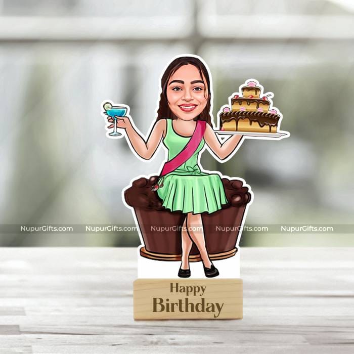 Birthday Girl Caricature Gift | Personalized Cartoon Photo Standee ...