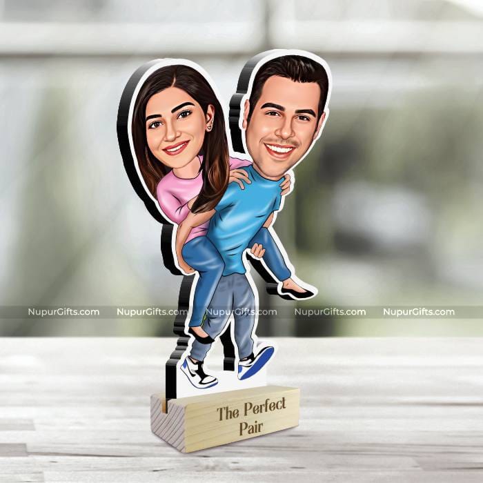 Personalized Perfect Jodi Caricature Photo Stand | Custom Gift - Nupur ...